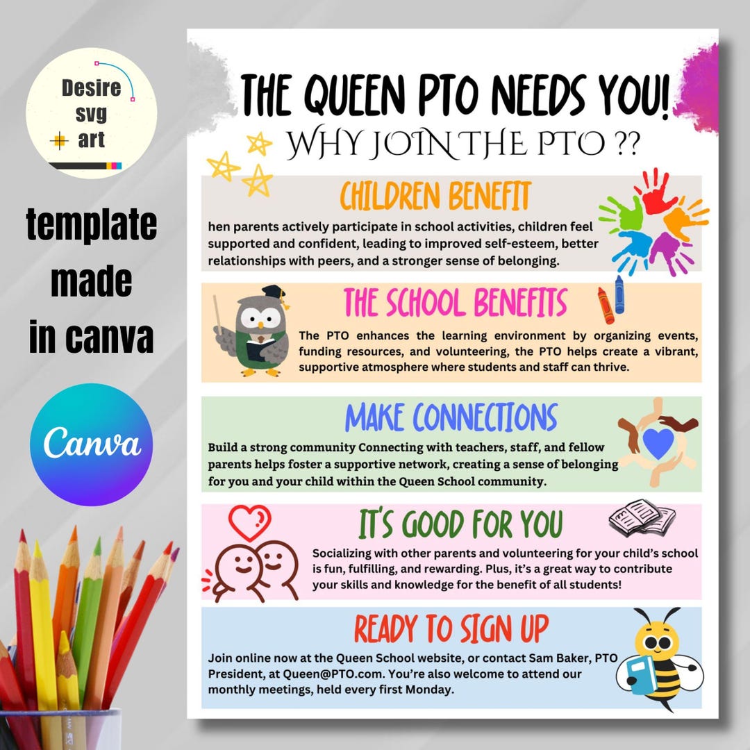 Editable "why Join the Pto?" Flyer Template | PTO PTA Recruitment Flyer ...