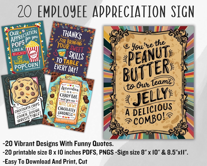Employee Appreciation Tags, Printable Appreciation Tags, Coworker Gift ...