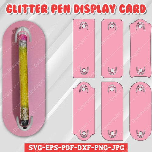 Epoxy Glitter Pen Display Card SVG Glitter Pen Packaging - Etsy