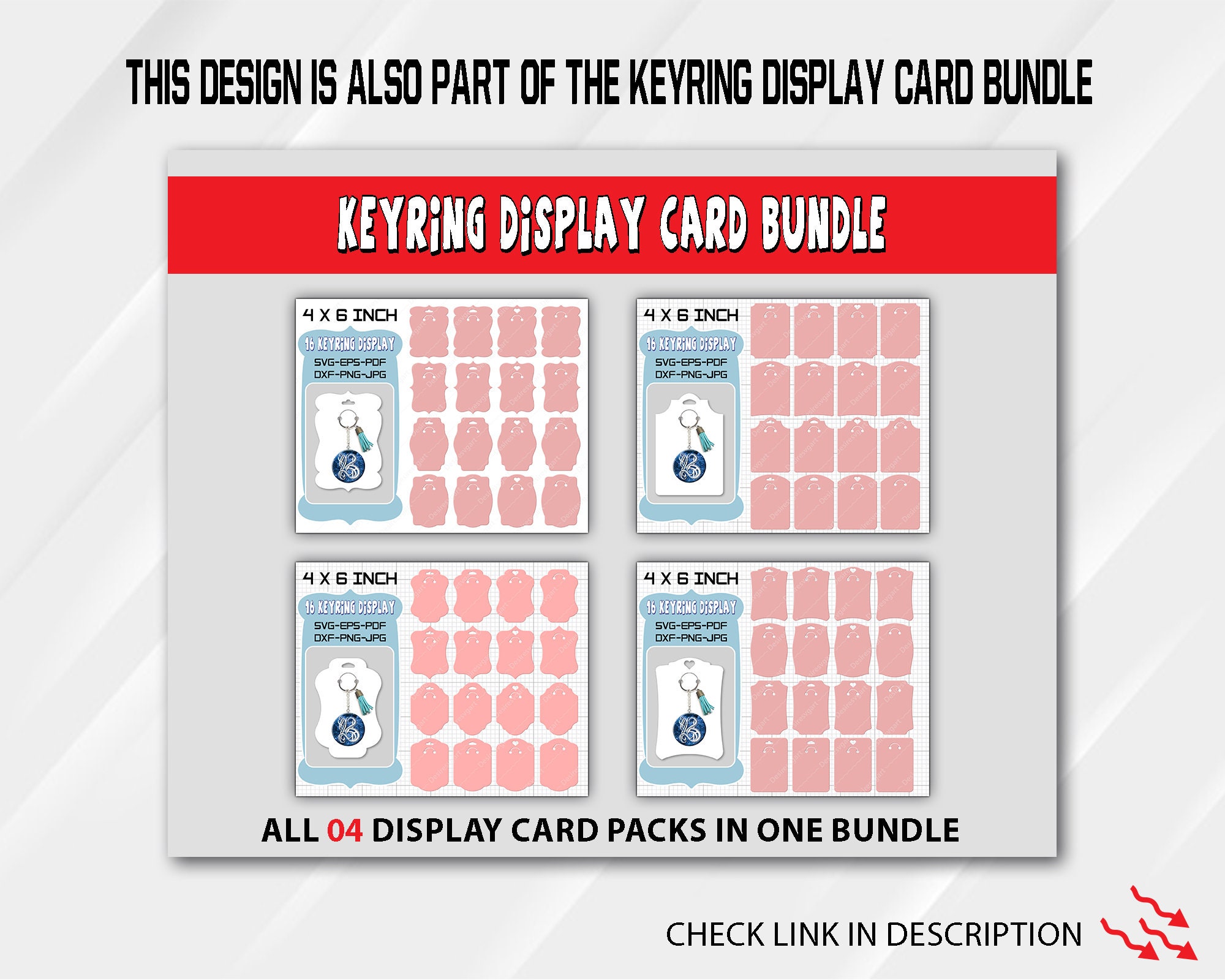 Keyring Display Card Template Keyring Display Card Svg - Etsy