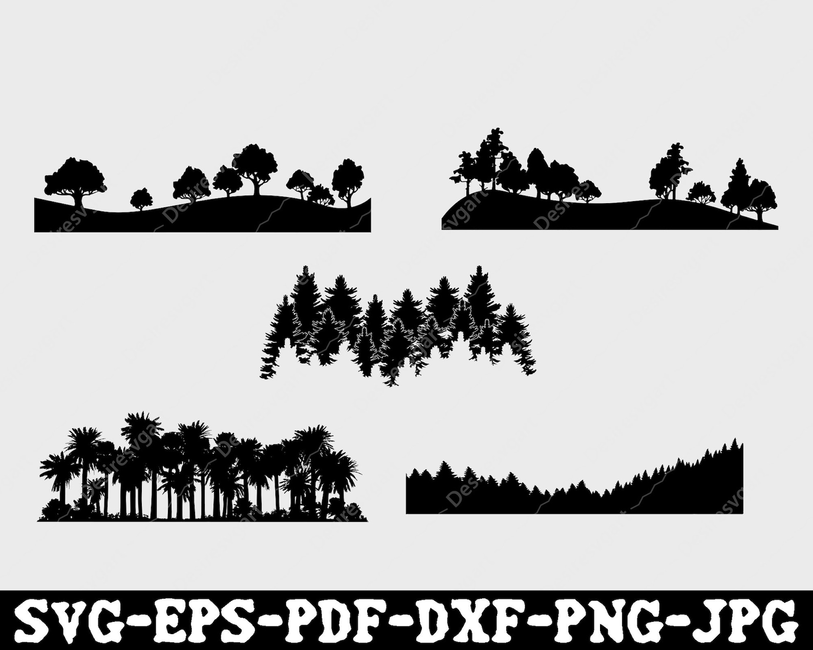 Forest SVG Bundle Forest Vectortree SVG Forest Clipart - Etsy