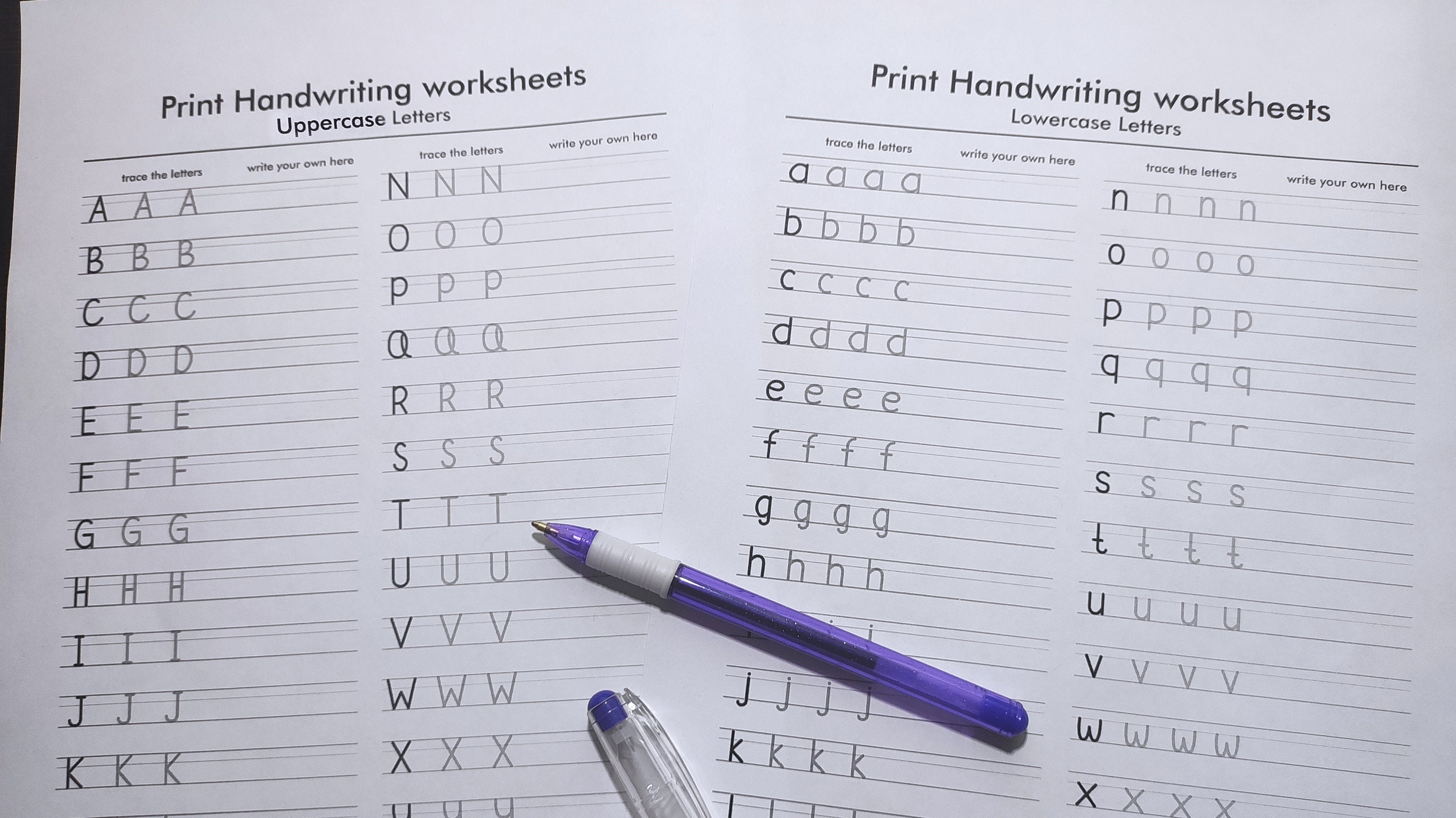 Print Handwriting Worksheets Handwriting Practice Worksheet | Etsy