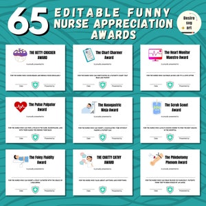 Funny Nursing Award Certificates Editable in Canva, Funny Nurse Award ...