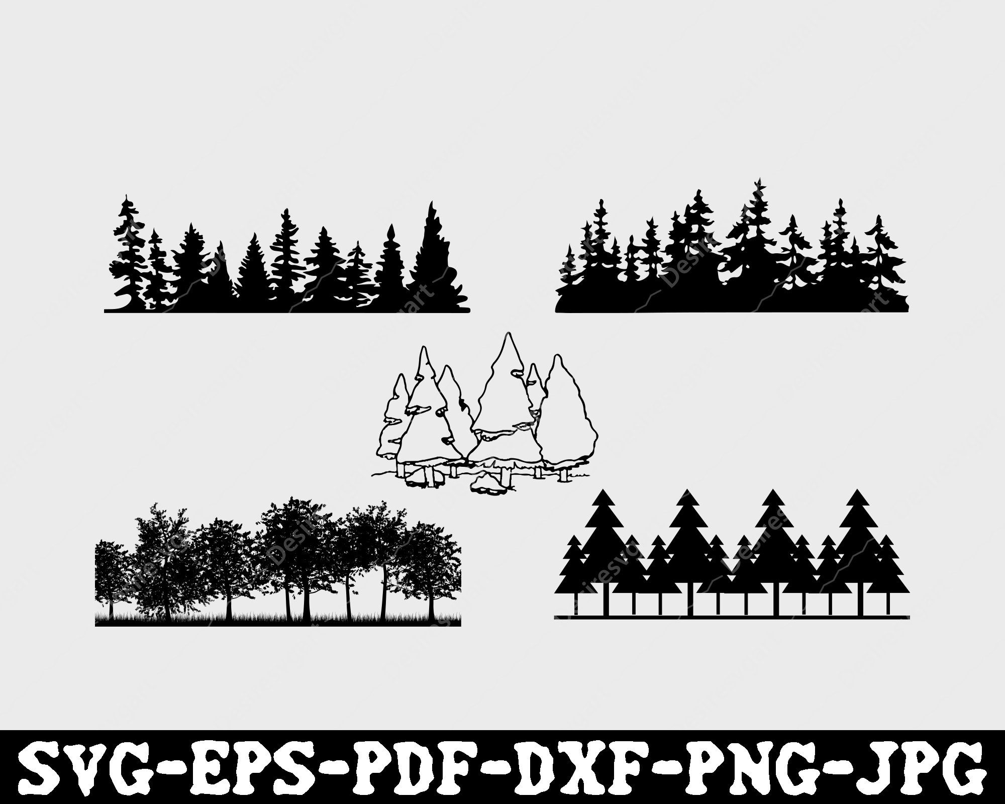 Forest SVG Bundle Forest Vectortree SVG Forest Clipart | Etsy Canada