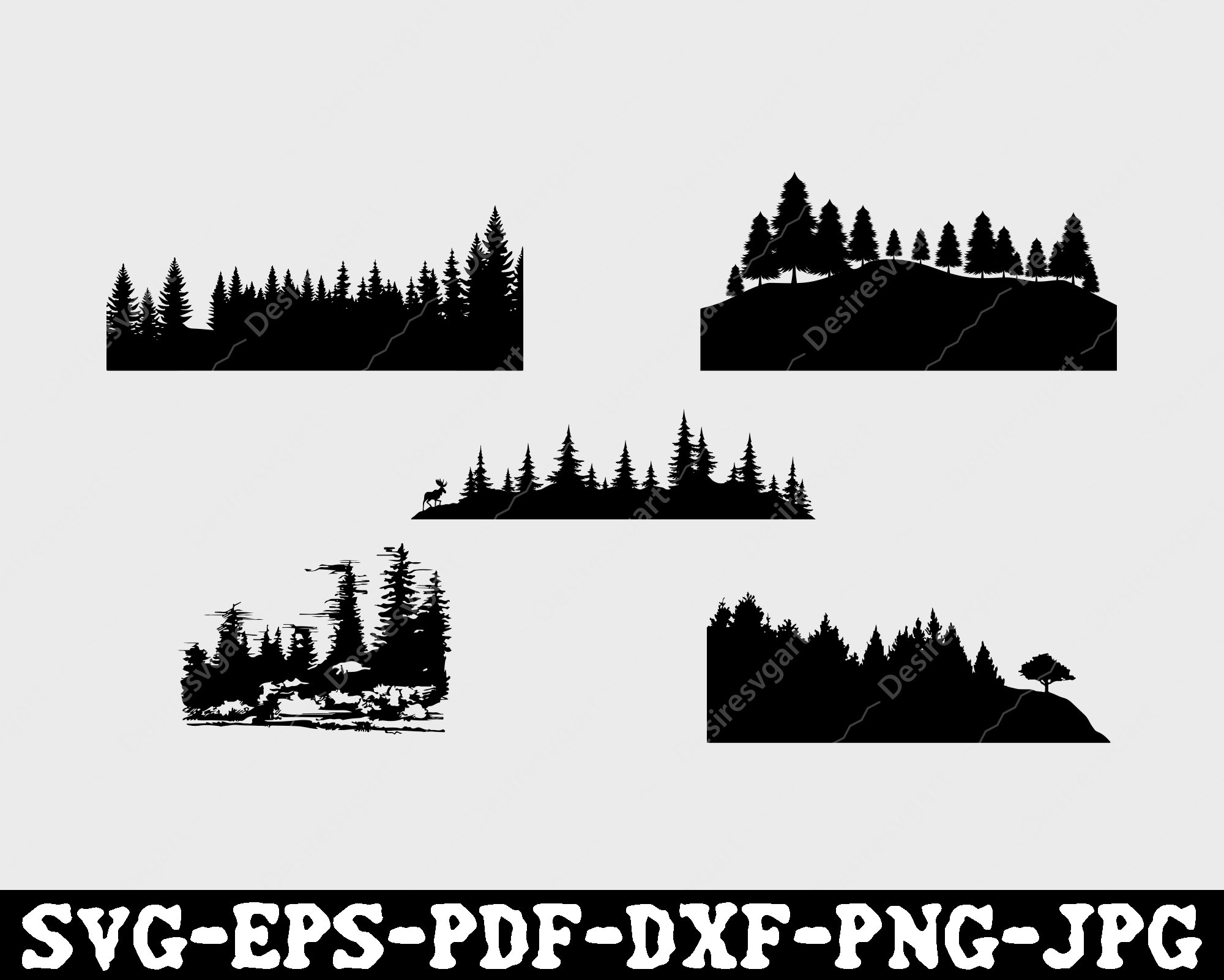 Forest SVG Bundle Forest Vectortree SVG Forest Clipart - Etsy