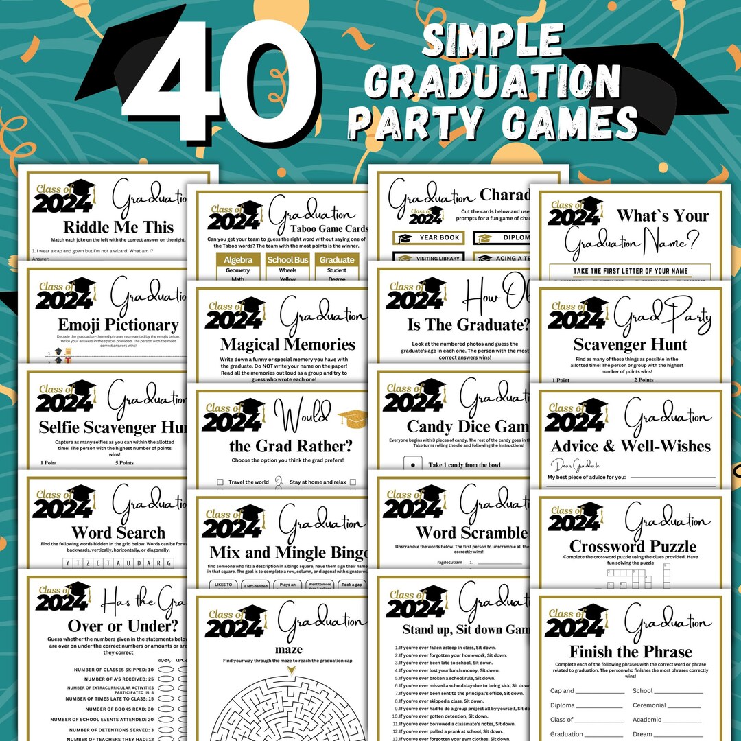 2024 Graduation Party Games | Class of 2024 Graduation Games | College ...
