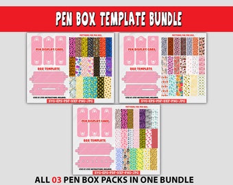 Pen Box Template Bundle Glitter Pen Patterns Svg Pen Display - Etsy