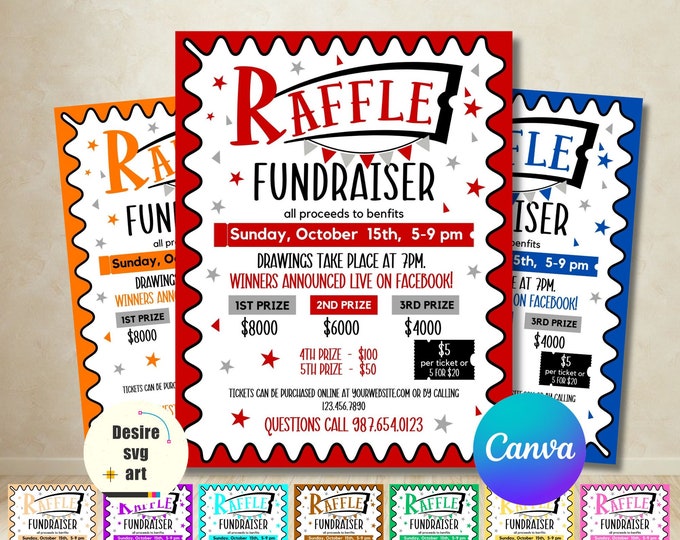 EDITABLE Thanksgiving Raffle Ticket Fundraiser Flyer Raffle Fundraiser ...