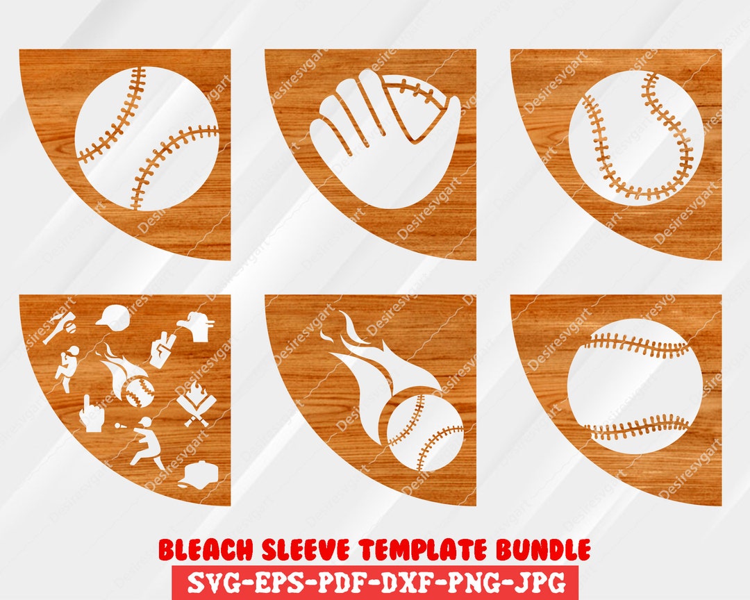 Baseball Bleach Sleeve Templates Svg, T-shirt Sleeve Stencil, Baseball ...