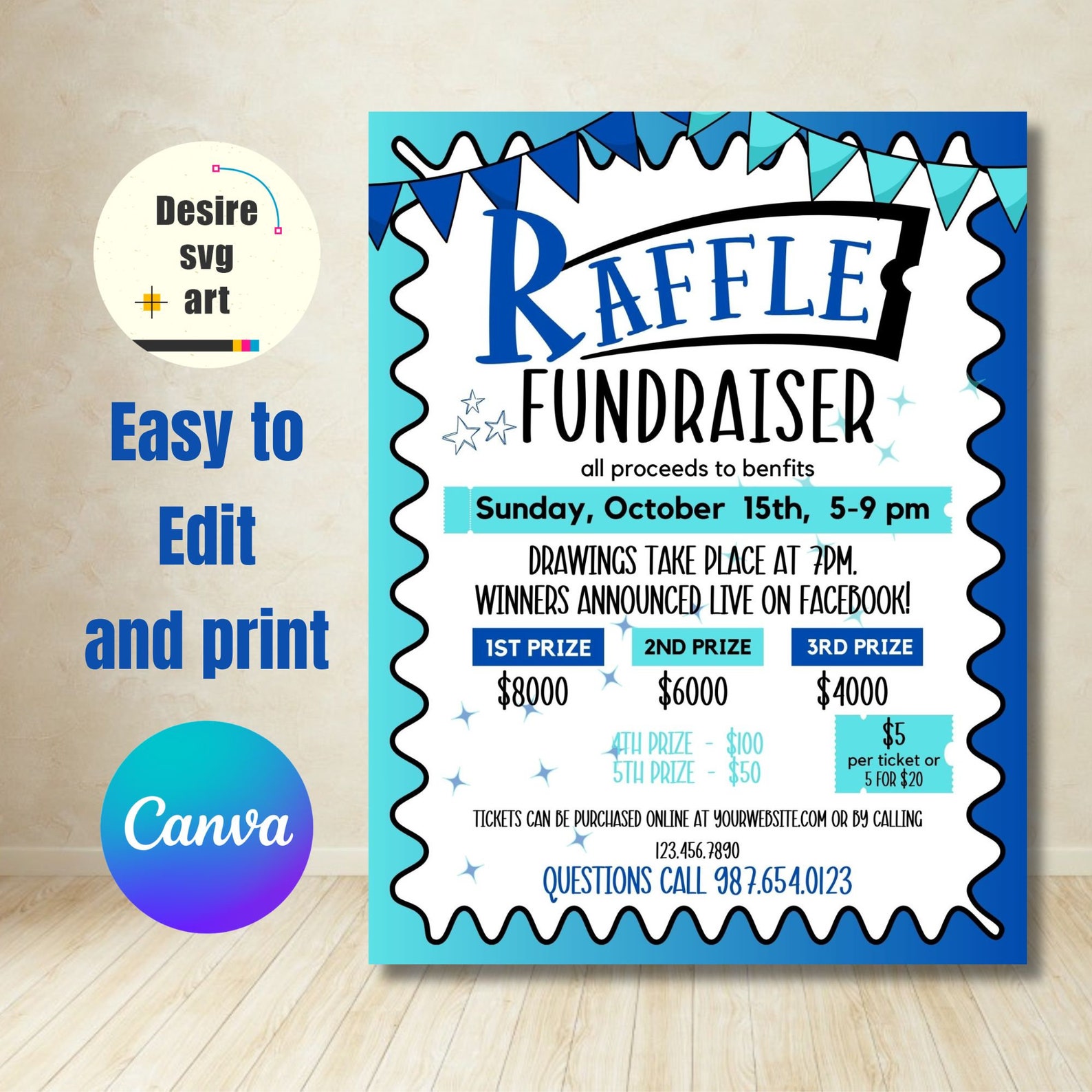 Editable Raffle Fundraiser Templates Galore, Raffle Ticket Fundraiser ...