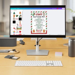 Editable Christmas Staff Survival Kit | 5x7 & 3.5x5 Printable Templates ...