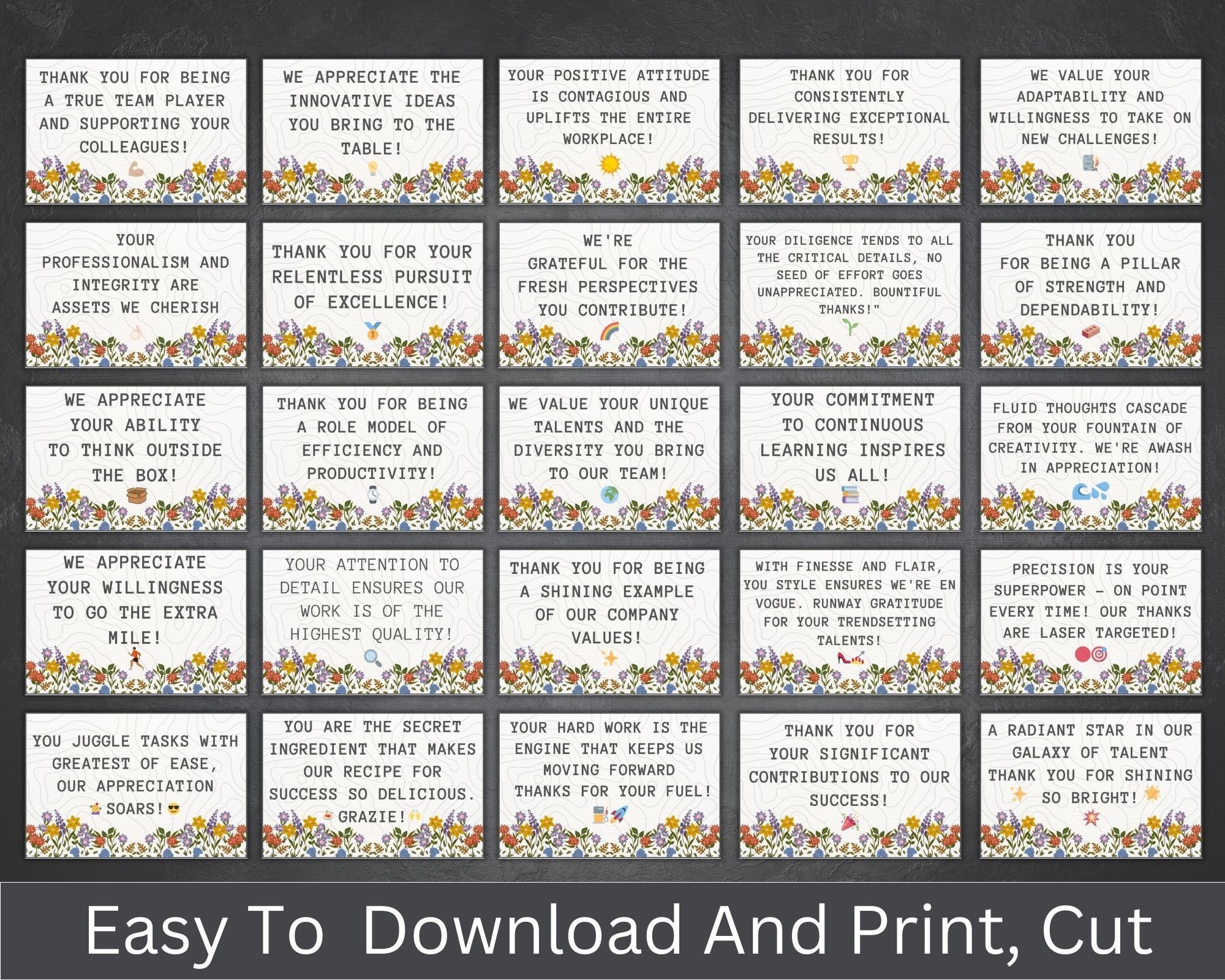 Employee Appreciation Cards, Printable Appreciation Card, Coworker Gift ...
