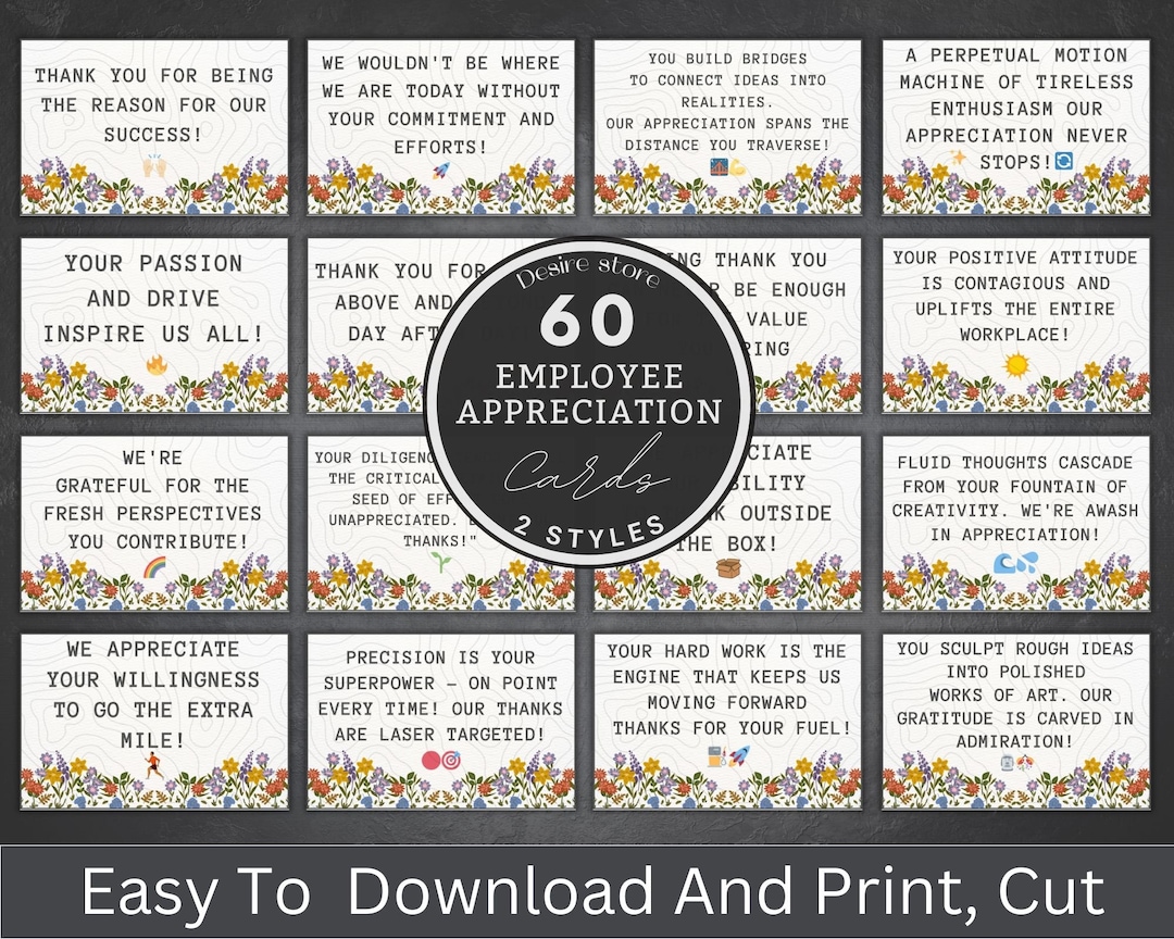 Employee Appreciation Cards, Printable Appreciation Card, Coworker Gift ...