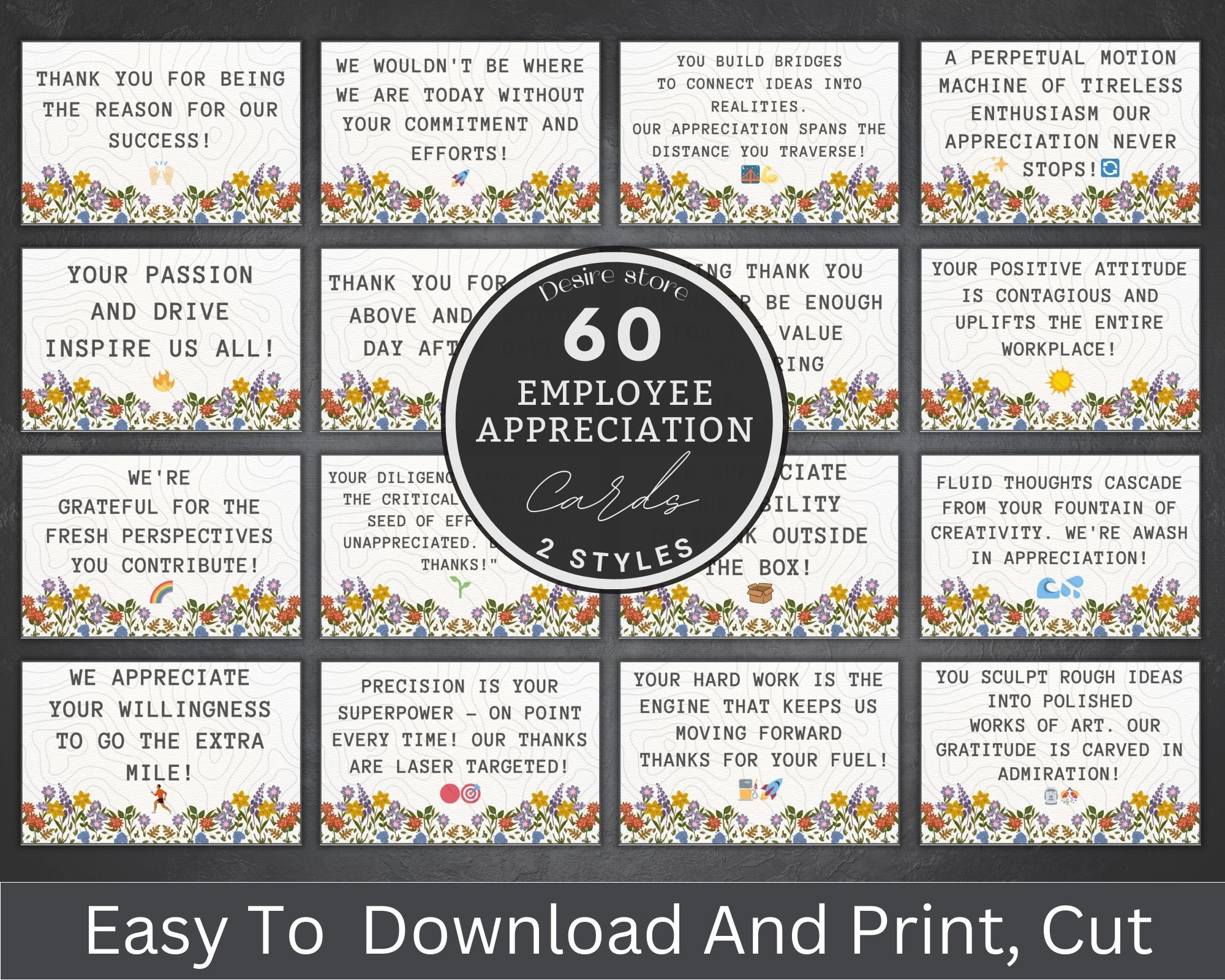 Employee Appreciation Cards, Printable Appreciation Card, Coworker Gift ...