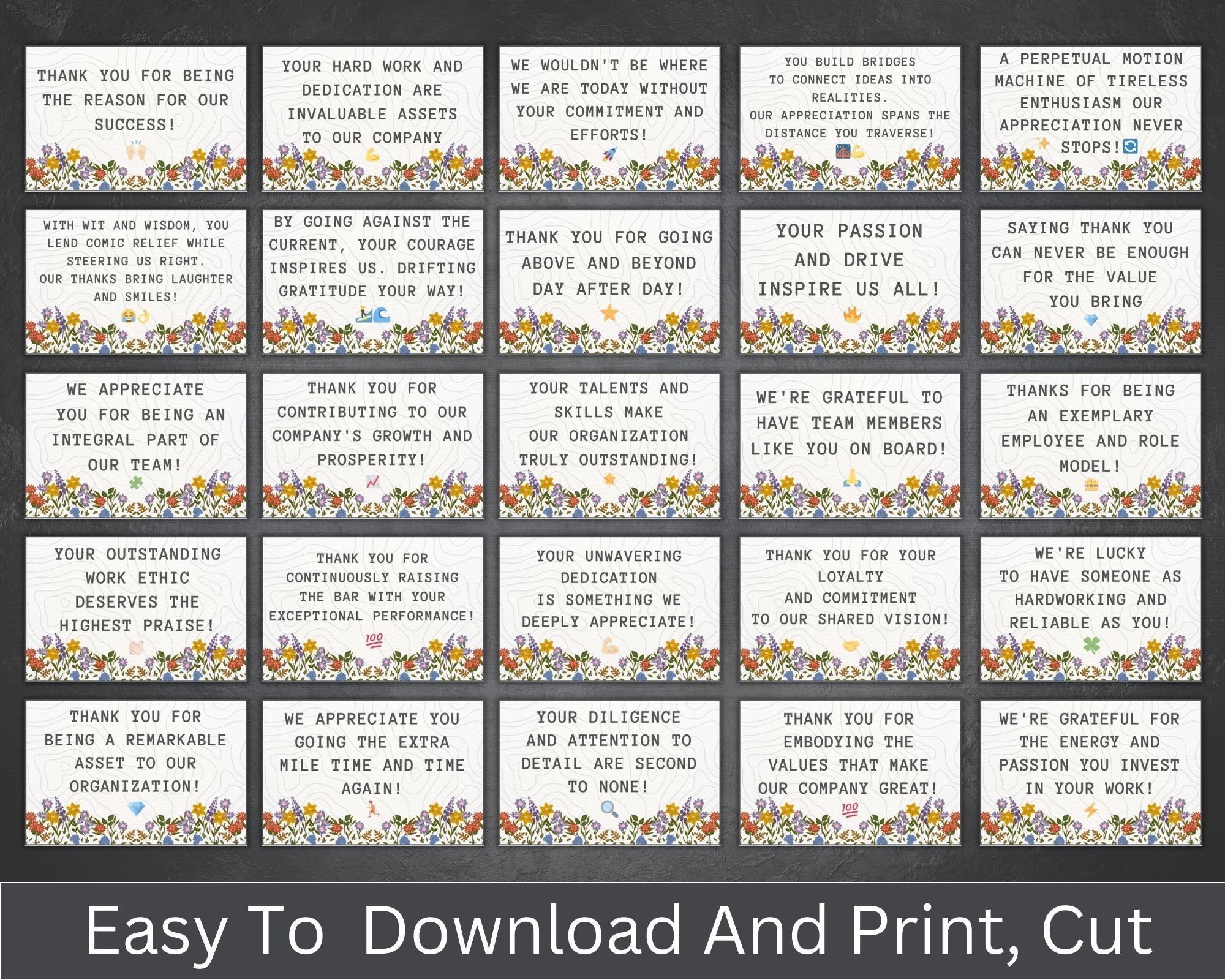 Employee Appreciation Cards, Printable Appreciation Card, Coworker Gift ...