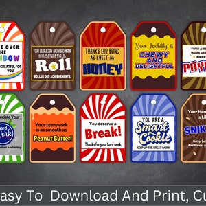 40 Employee Candy Bar Gift Tags | Employee Appreciation Tag | Staff ...
