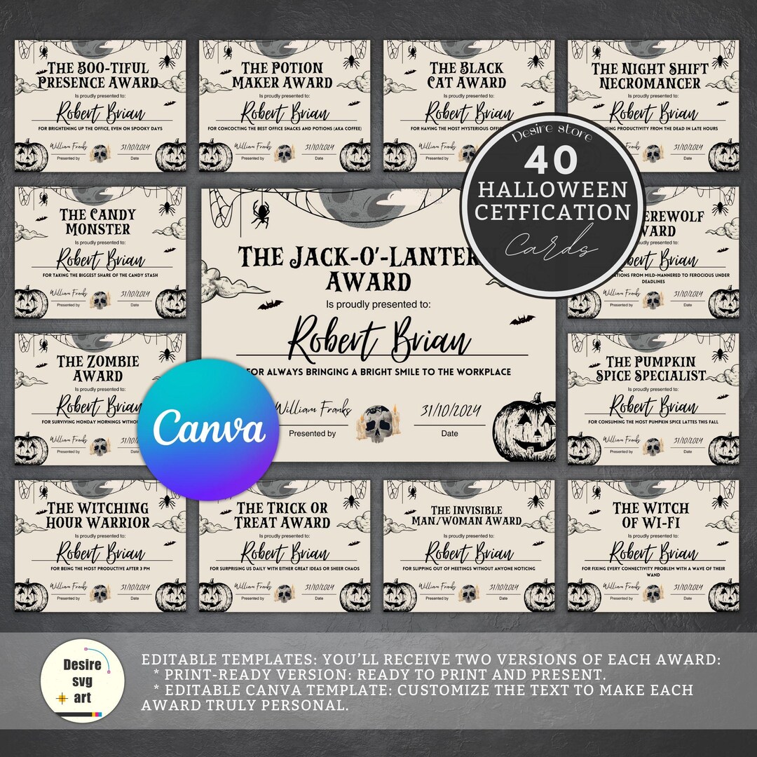 40 Spooky-fun Halloween Employee Certificates: Celebrate Your Team With ...