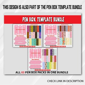 Pen Box Template Bundle, Glitter Pen Patterns Svg, Pen Display Card Svg ...