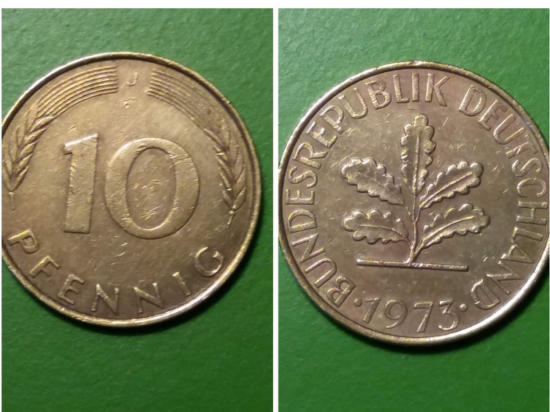German 10-pfennig, 1970's German Coins, Coins From Germany, Vintage ...