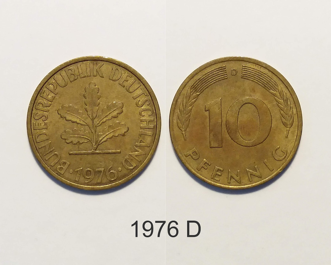 German 10-pfennig, 1970's German Coins, Coins From Germany, Vintage ...