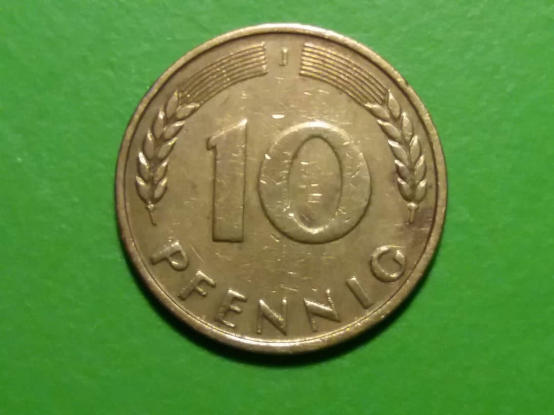 German 10-pfennig, 1949 German Coins, Coins From Germany, Vintage Coins ...