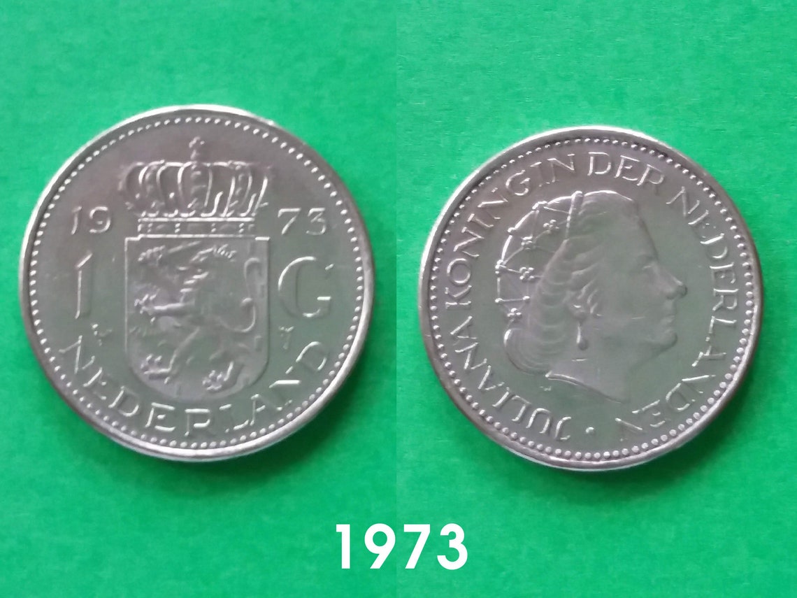 Dutch 1 Gulden From 1967, 1972, 1973, 1975, 1980 - Juliana, Coin From ...