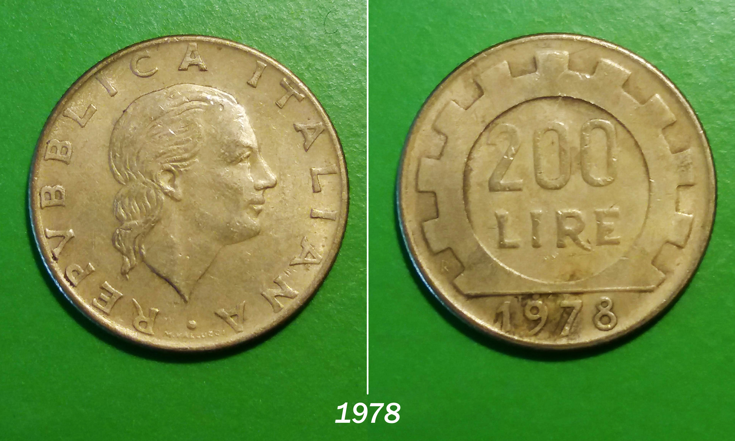 Italian 200 Lire, 1978, 1979, 1980, 1984, Vintage Coin From Italy ...