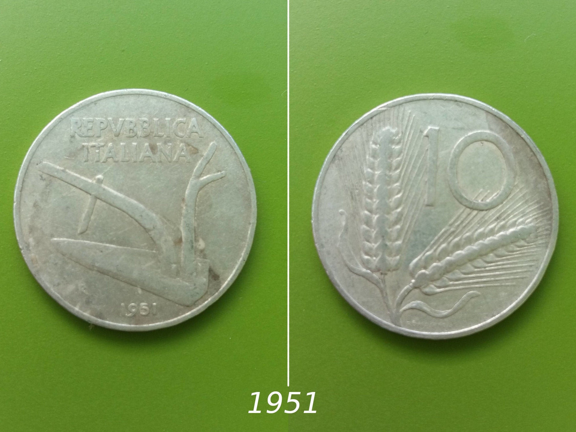 Italian 10 Lire, 1955, 1966, Italian Lira, Vintage Coins From Italy ...
