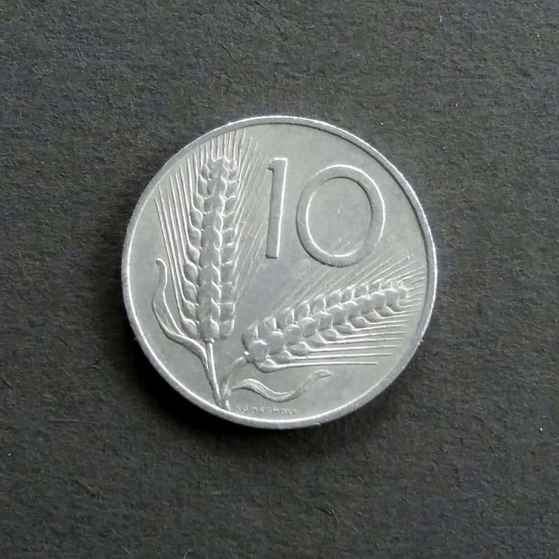 Italian 10 Lire, 1955, 1966, Italian Lira, Vintage Coins From Italy ...