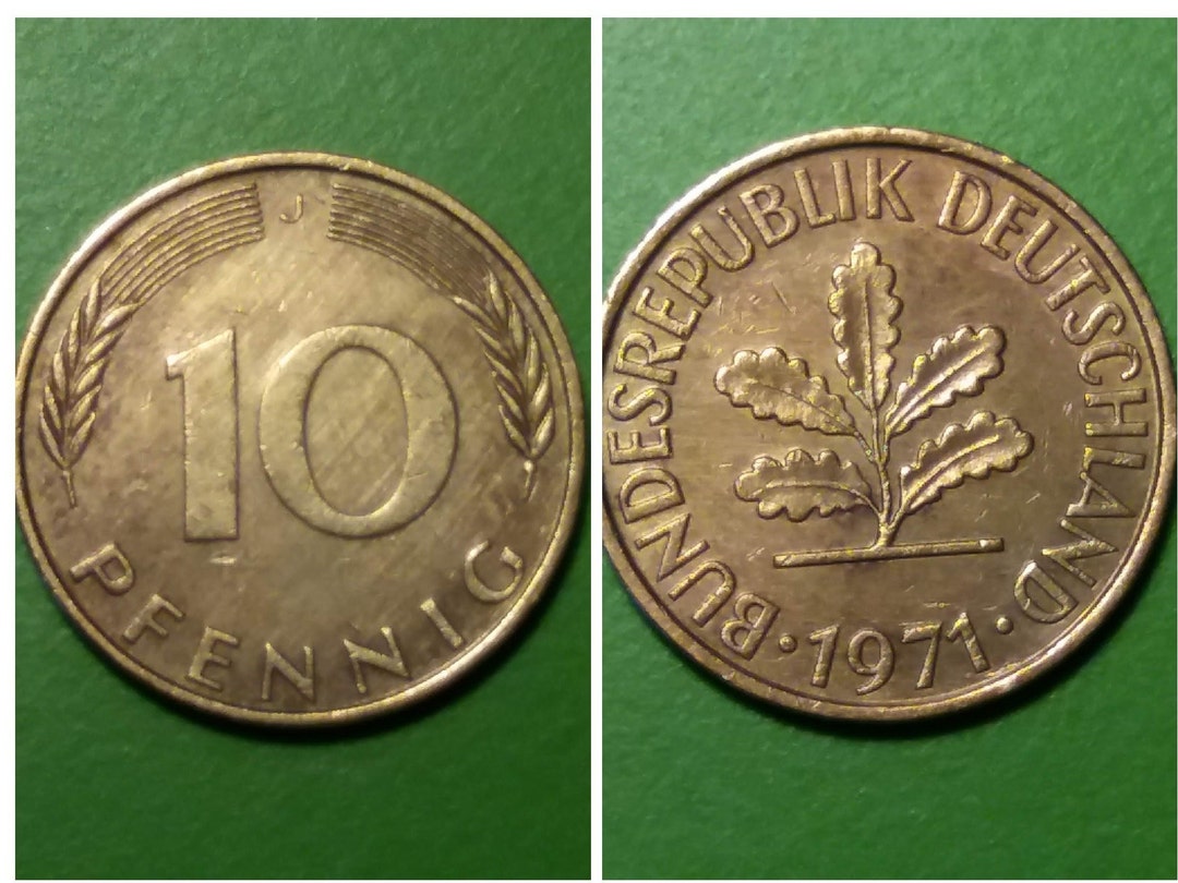 German 10-pfennig, 1970's German Coins, Coins From Germany, Vintage ...