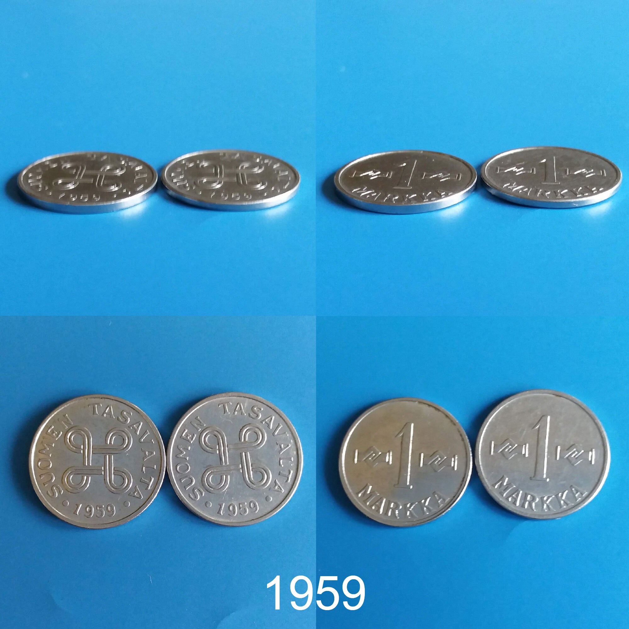 Finland 1 Markka, 1958, 1959, 1960, Finnish Mark, Vintage Coins From ...