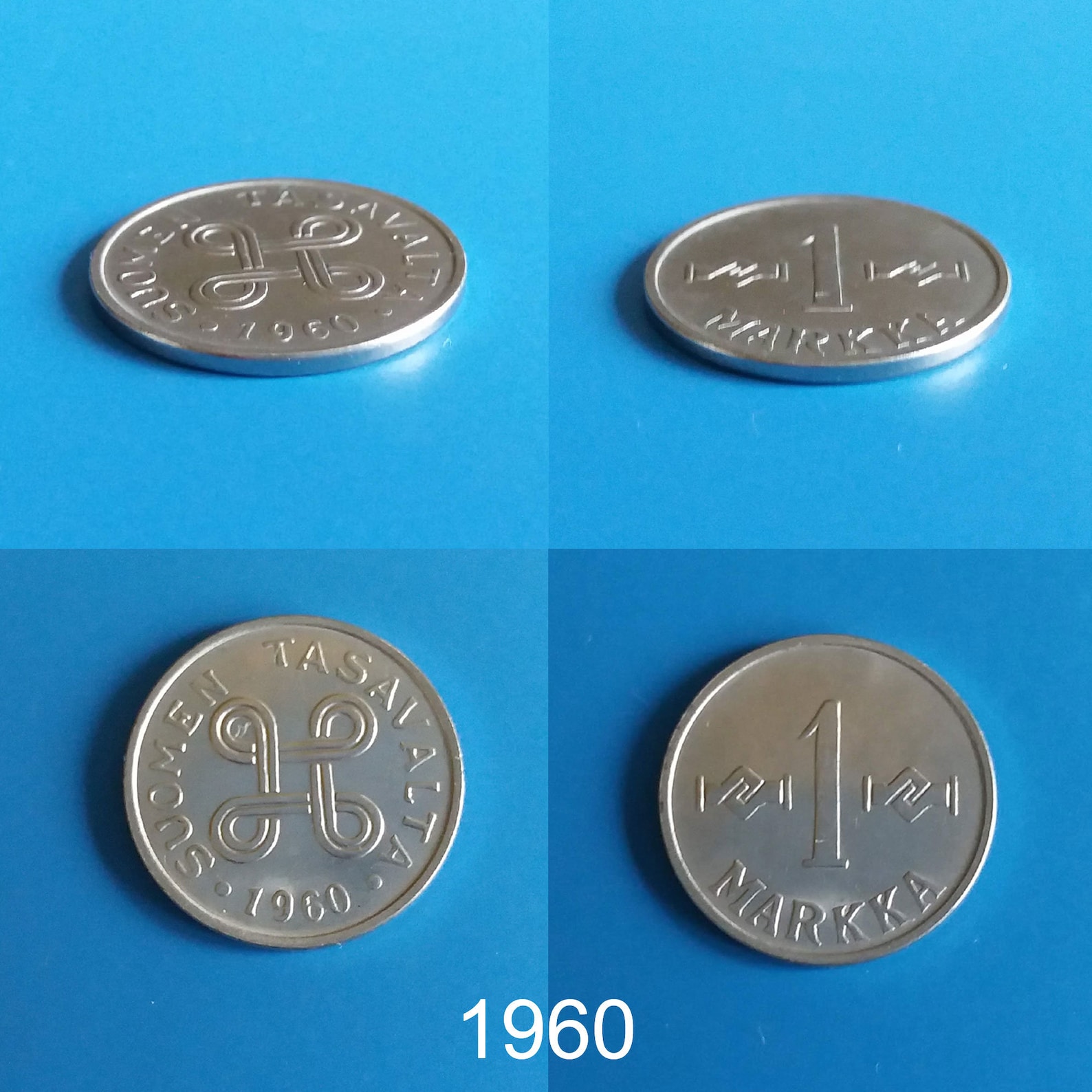 Finland 1 Markka, 1958, 1959, 1960, Finnish Mark, Vintage Coins From ...