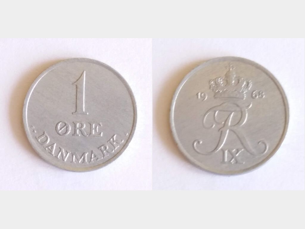 Danish 1 øre 1966, 1967, 1968, 1969, 1970, 1971, 1972, Vintage Coins ...