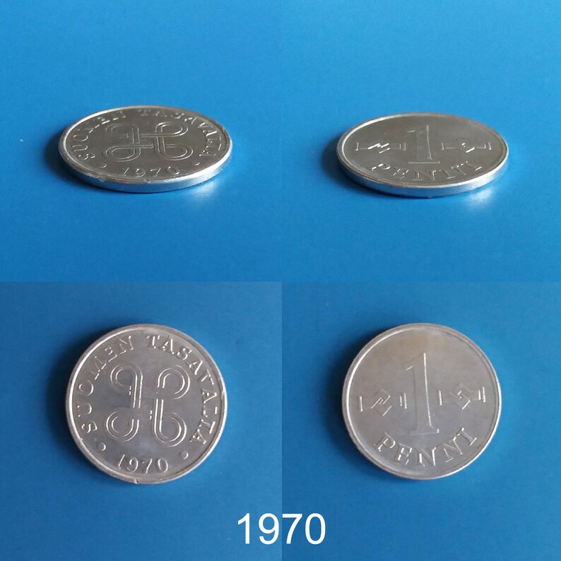 Finland 1 Penni, 1970, Vintage Coins From Finland, Suomen Tasavalta ...