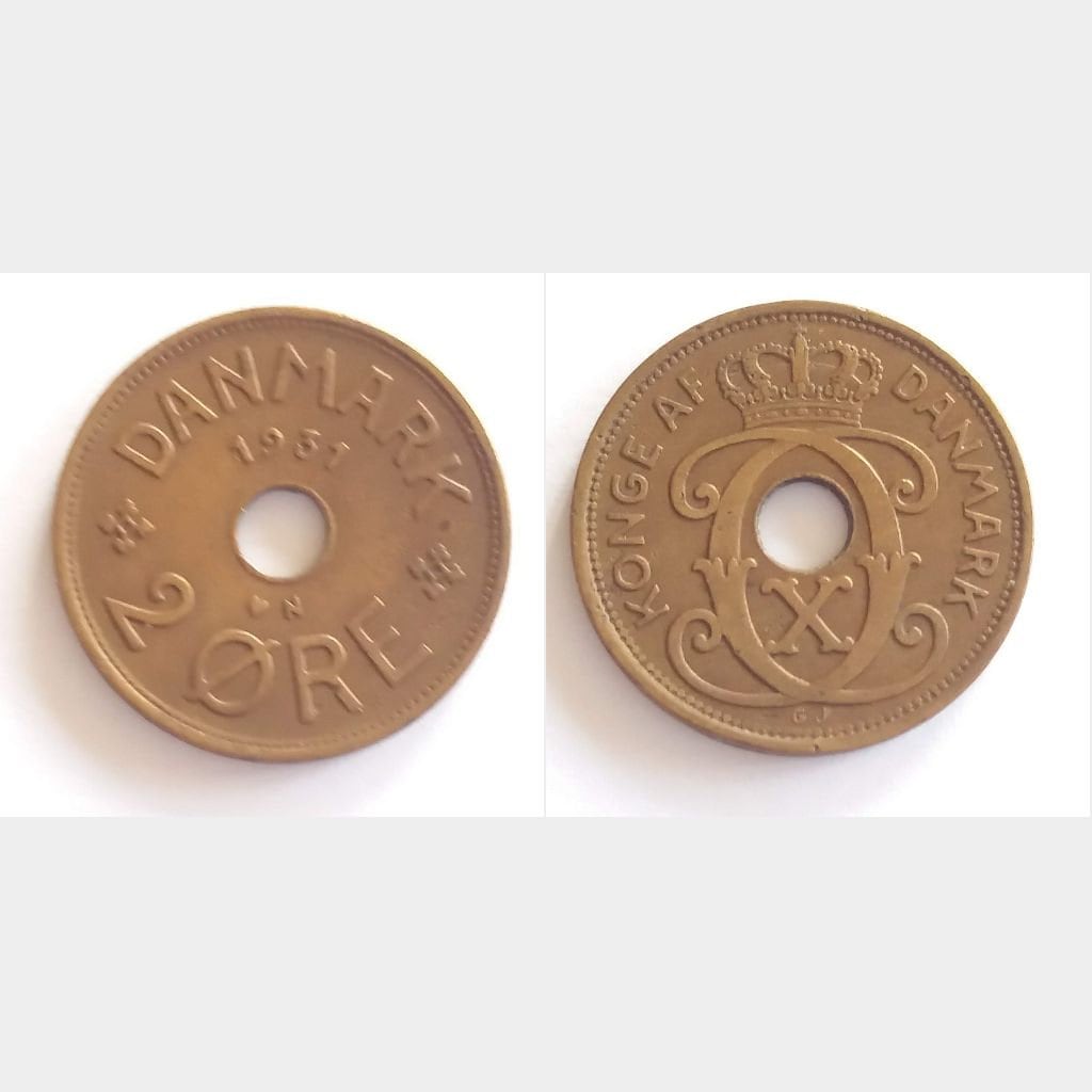 Danish 2 Ore 1930, 1931, 1932, 1934, 1935 - Vintage Coins From Denmark ...