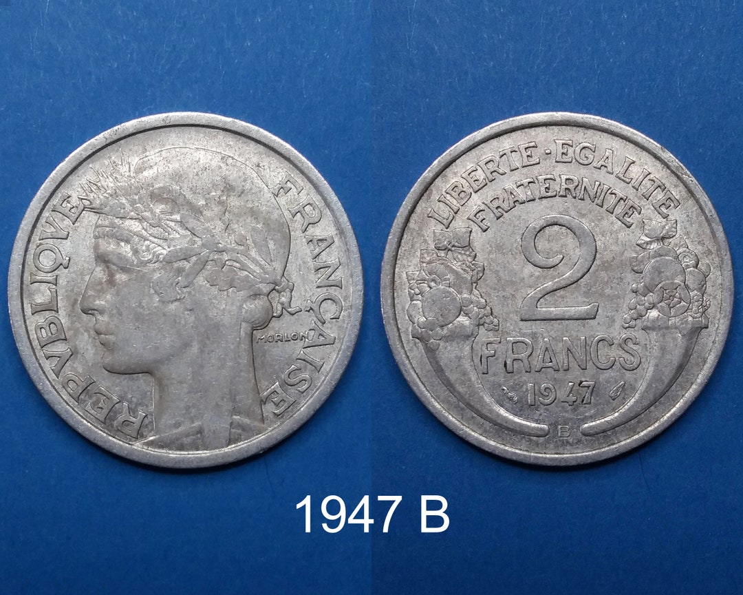 France 2-francs, 1947, Morlon, Coins From France, Vintage Coins ...