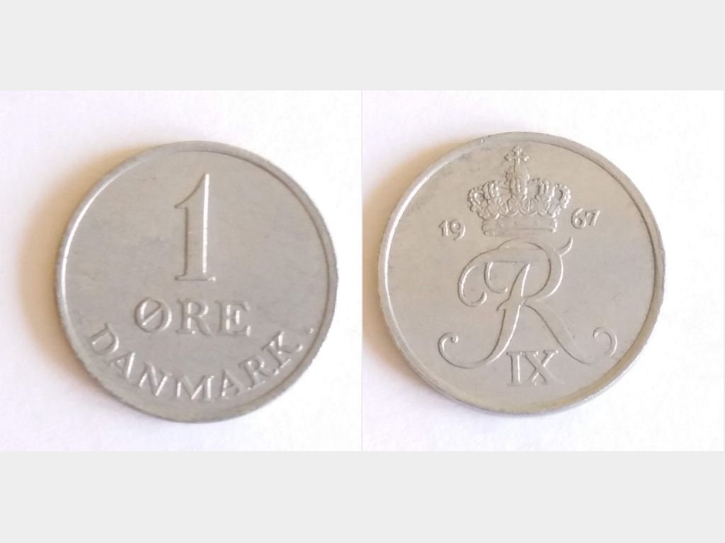 Danish 1 øre 1966, 1967, 1968, 1969, 1970, 1971, 1972, Vintage Coins ...