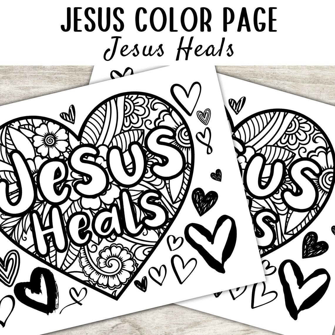 Jesus Heals Coloring Page, Printable Bible Coloring Page, Christian ...
