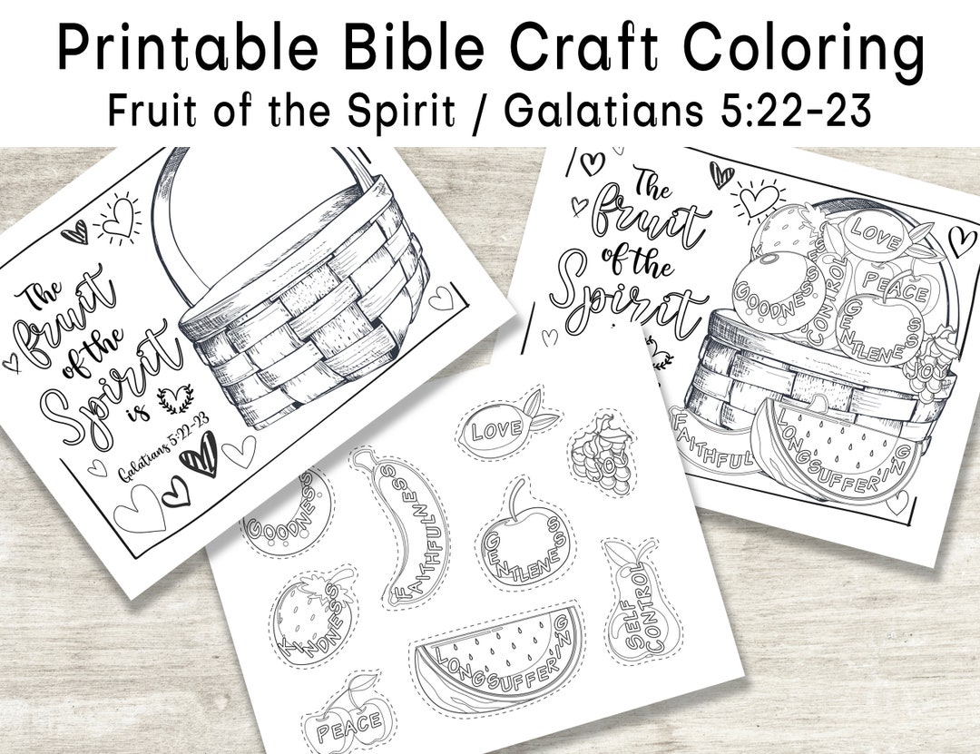 Printable Fruit of the Spirit Craft Coloring Activity, Galatians 5:22 ...
