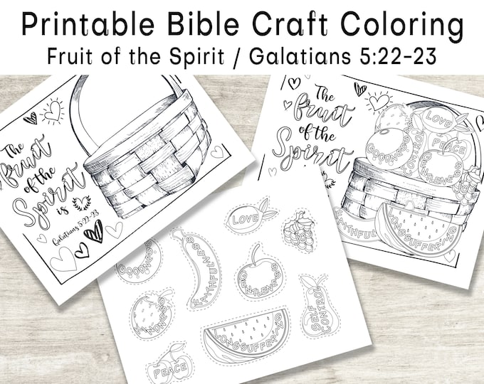 Fruit of the Spirit Printable Coloring Pages, Sunday School, Kids ...