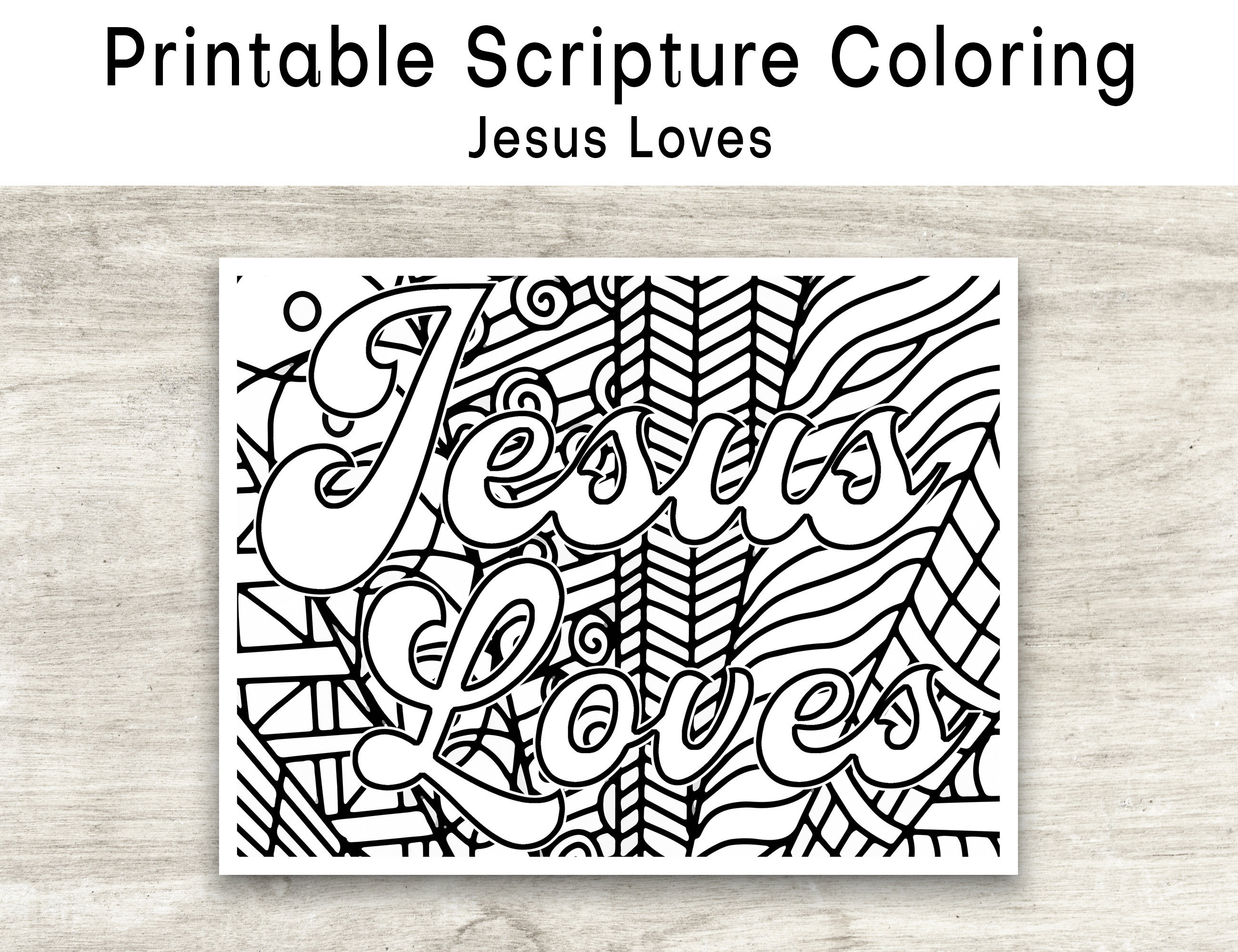 Jesus Loves Coloring Page, Printable Bible Coloring Page, Christian ...