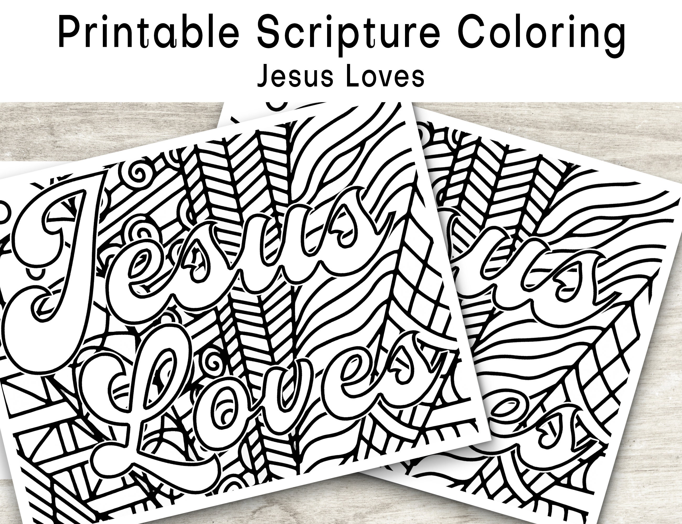 Jesus Loves Coloring Page, Printable Bible Coloring Page, Christian ...