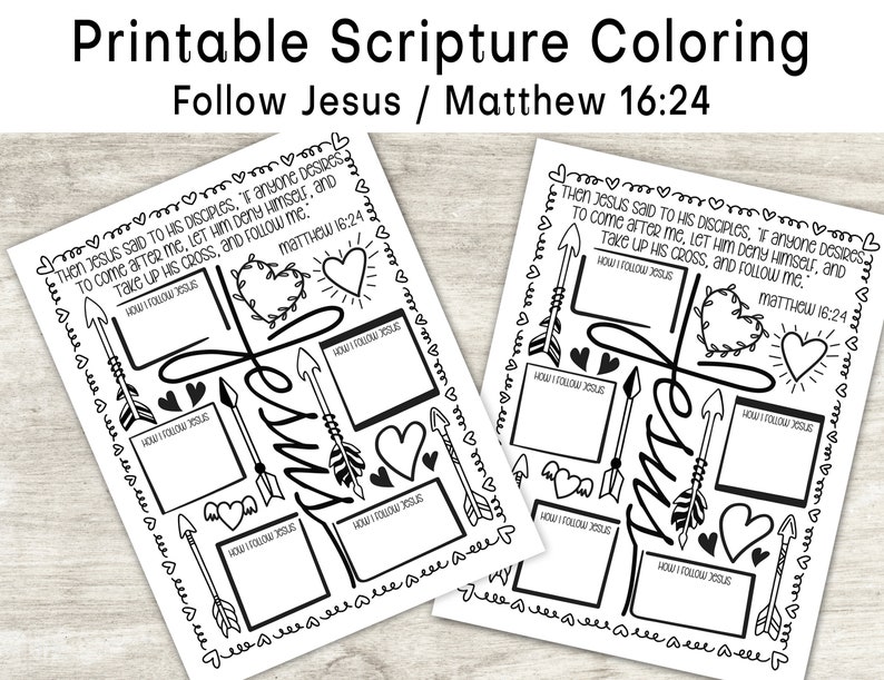 Follow Jesus Coloring Page, Printable Bible Coloring Page, Christian ...