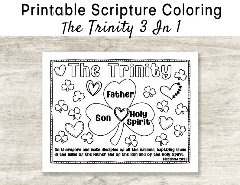 Christian St. Patrick's Day Coloring Page, Trinity 3 in 1 Coloring ...