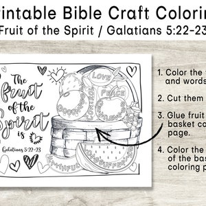 Printable Fruit of the Spirit Craft Coloring Activity, Galatians 5:22 ...
