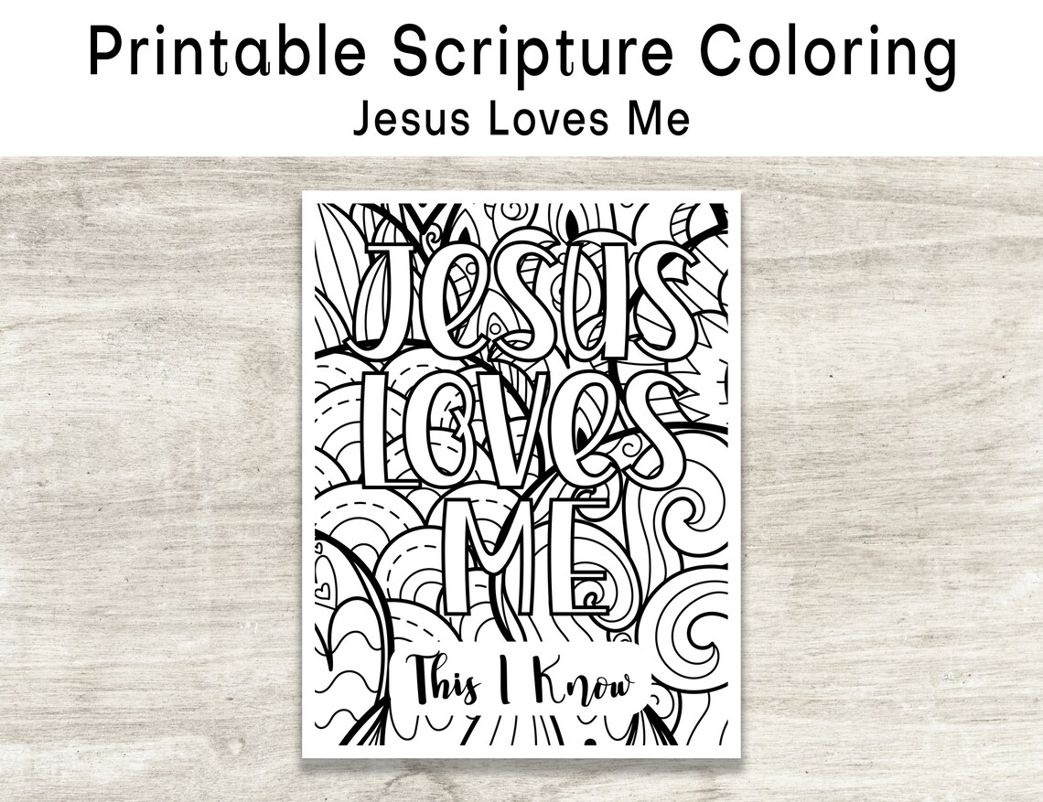 Printable Jesus Loves Me Coloring Page, Scripture Verse Coloring ...