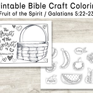 Printable Fruit of the Spirit Craft Coloring Activity, Galatians 5:22 ...