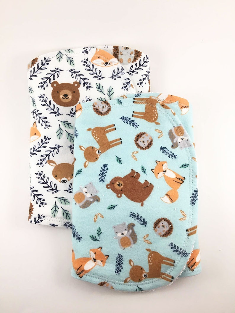 Forest Animals Duo Burp Cloth Set, Baby Burp Cloth, Baby Shower Gift ...