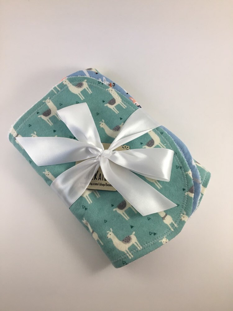 Llama Duo Burp Cloth Set, Animal Burp Cloth, Baby Burp Cloth, Baby ...