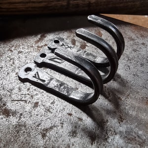 Small Hand-forged Hook - Rustic Decorative Hook With Optional Rune ...